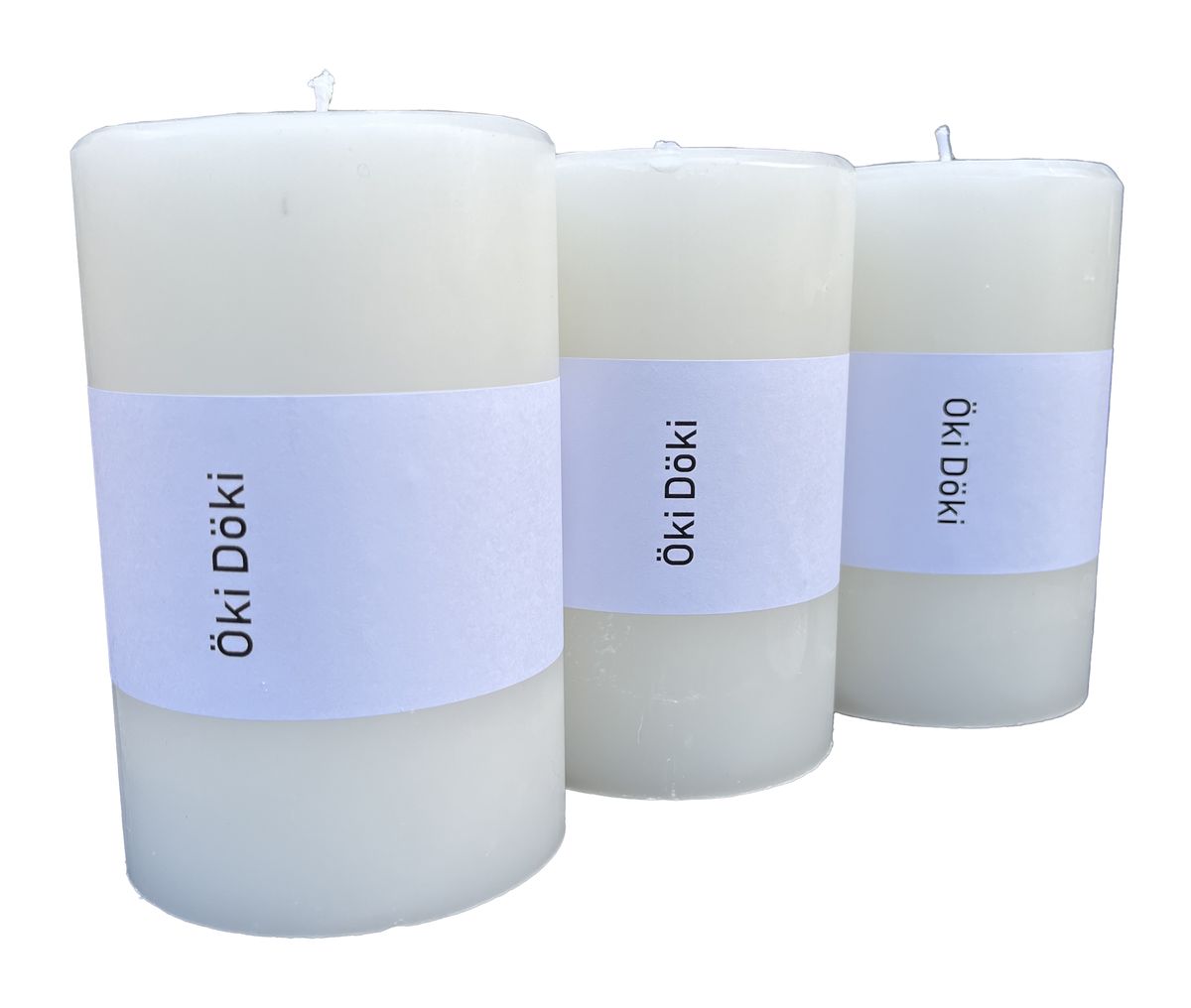 Öki Döki Pillar Candle White Triple Pack -10cm x 15cm | Shop Today. Get ...