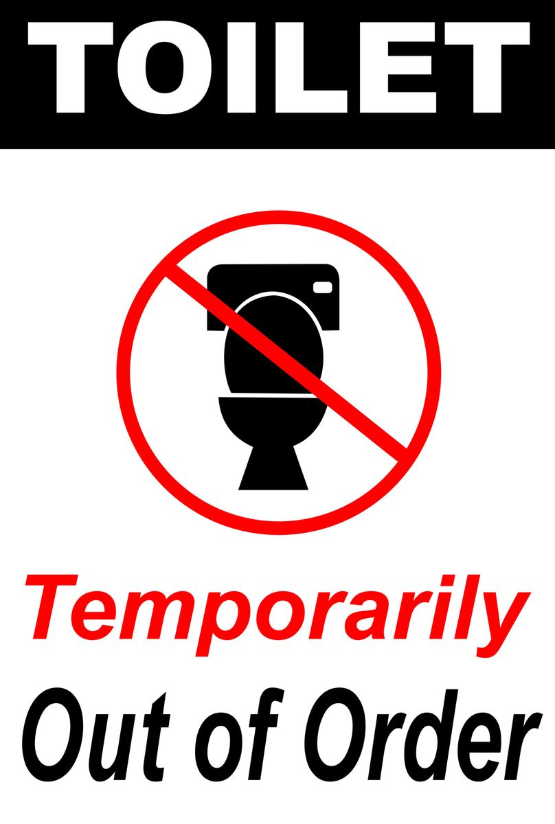 Toilet Temporarily Out Of Service 30x40cm Sign - 2 Pack | Shop Today ...