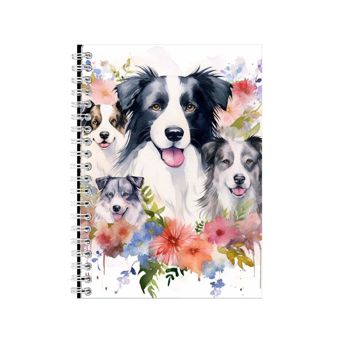 Flower Dogs 21 A5 Notebook Gift Idea Spiral Notepad 200 | Shop Today ...