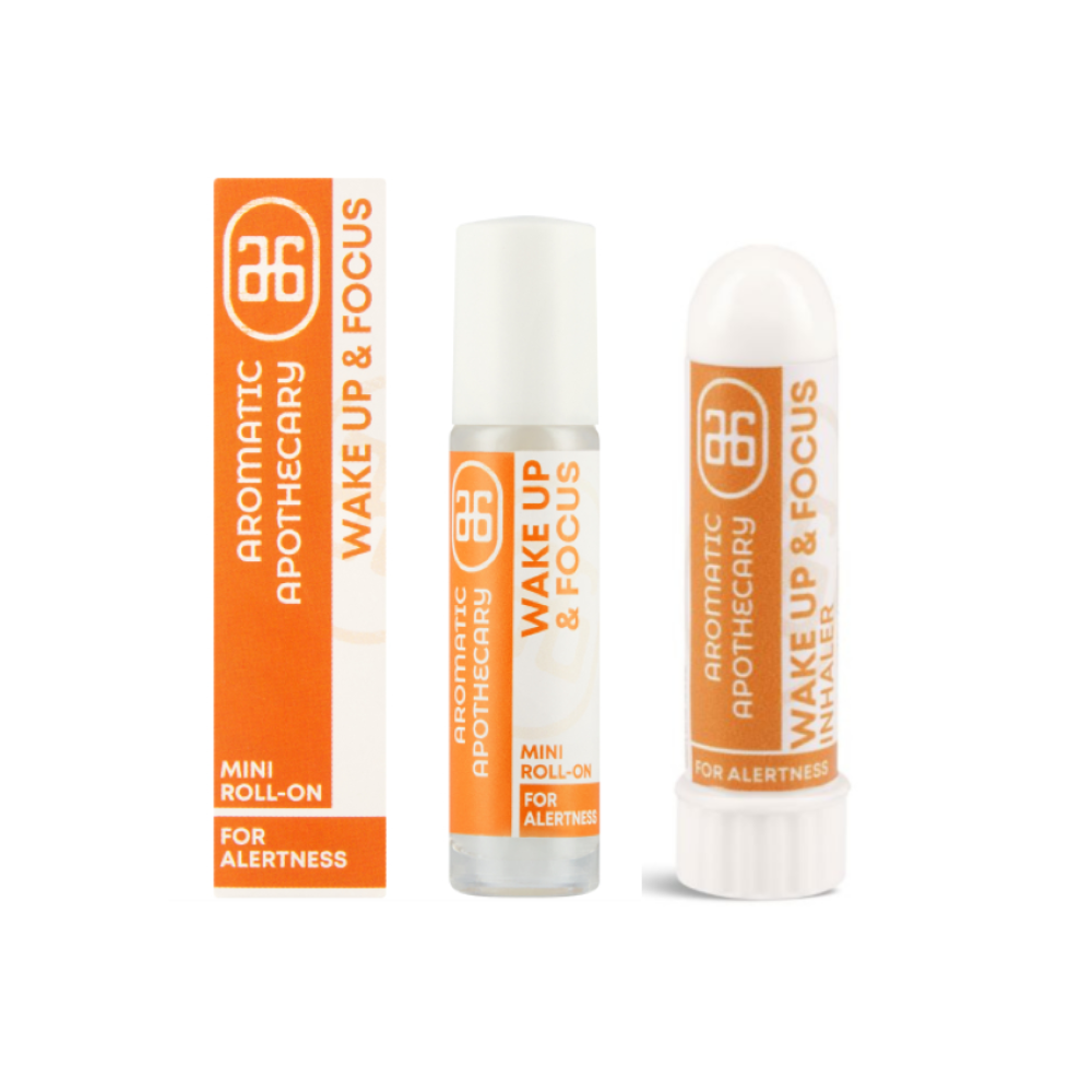 Aromatic Apothecary Wake-Up & Focus Mini Roll-On 10ml And Inhaler Combo ...