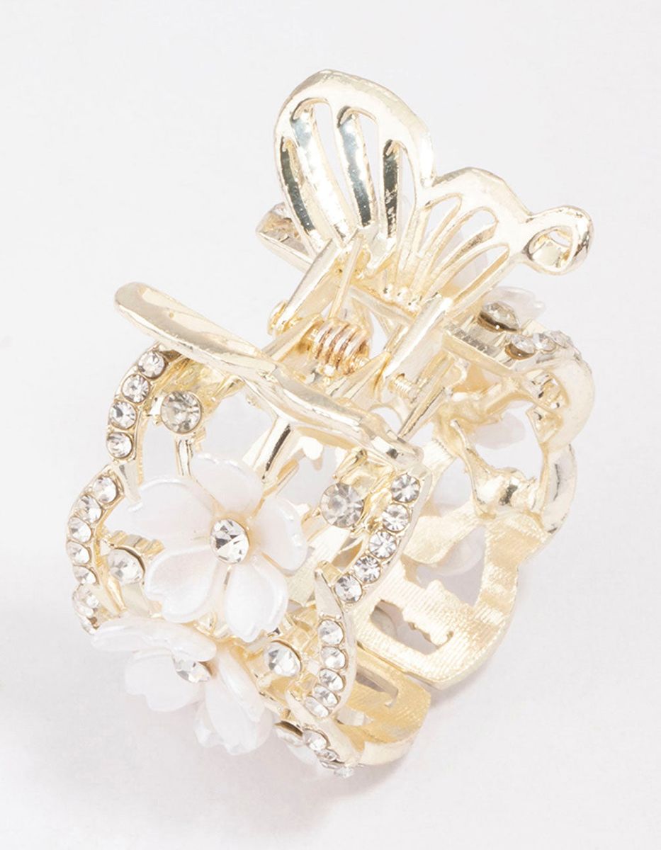 Gold Flower Butterfly Pony Tail Clip | Shop Today. Get it Tomorrow ...