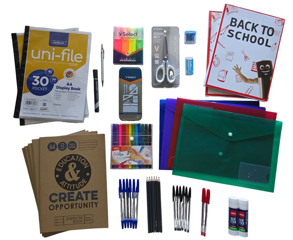 43-Piece Back to School Stationery Kit for Students - Neutral Colors ...