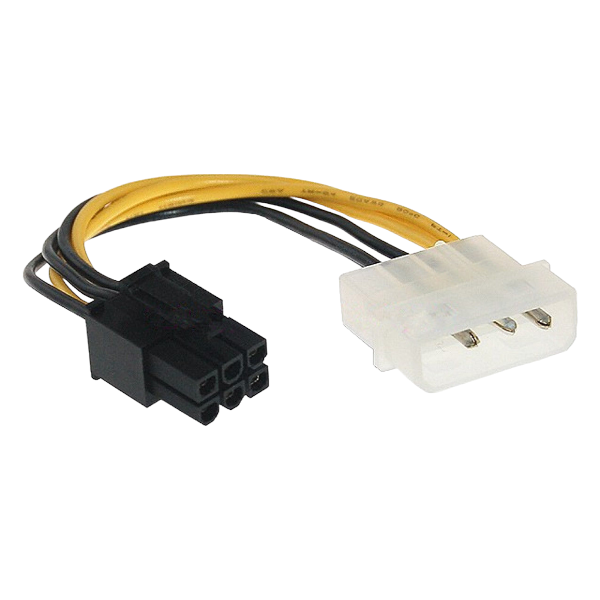 High Quality 4-Pin Molex To 6-Pin Power Cable - White, Yellow And Black ...