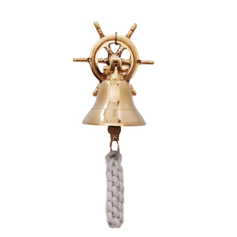 Brass Bell - Ship Wheel with Rope - Small | Shop Today. Get it Tomorrow ...