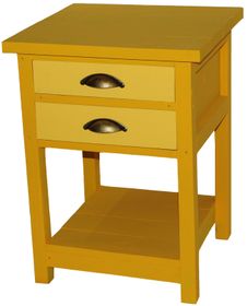 Coloured 2 Drawer Bedside/Side Table/Pedestal/Nightstand crafted from ...