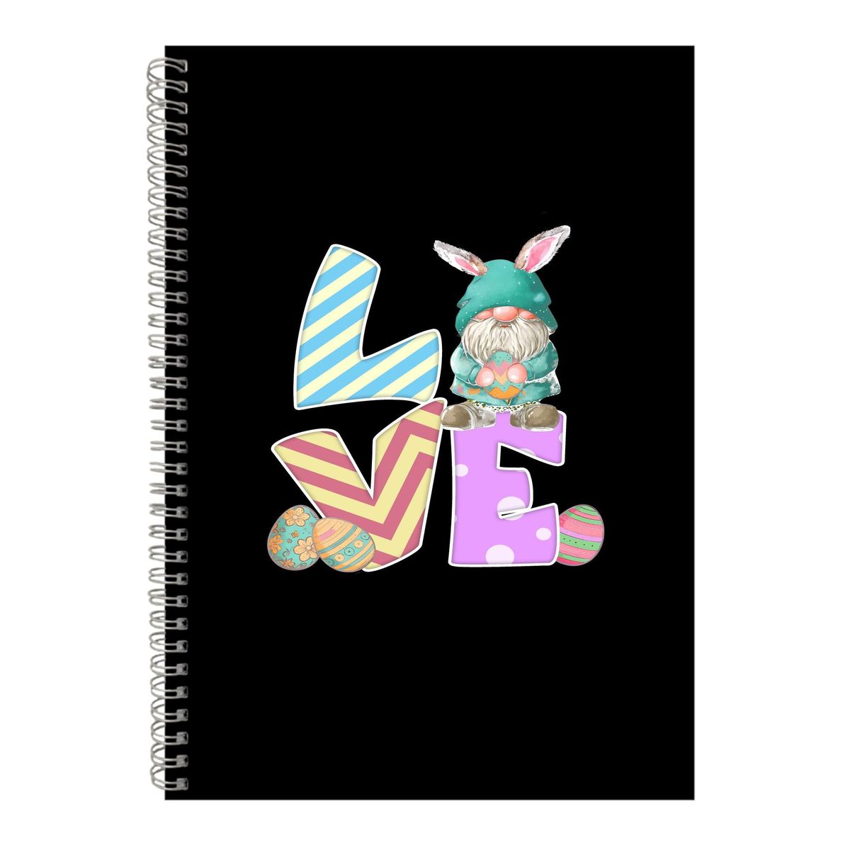 Gnome Love A4 Notebook Spiral with Trendy Easter Graphic Words Present ...