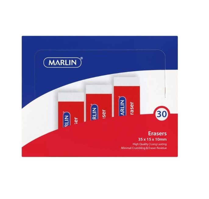 Marlin - 30 Piece Eraser Individually Wrapped In Box x2 | Shop Today ...