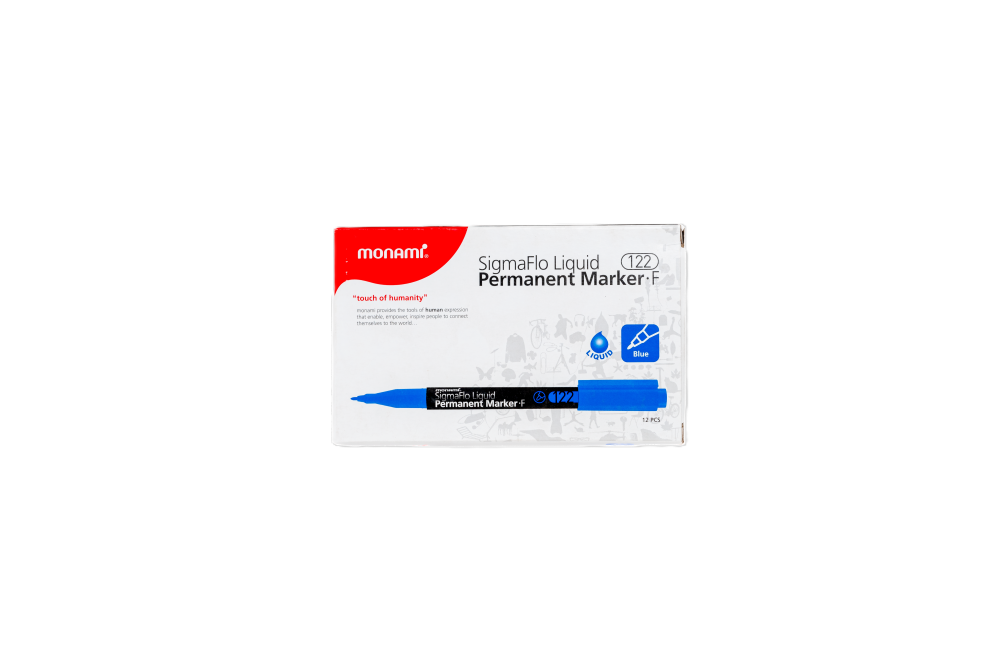 MONAMI Permanent Marker SigmaFlo F122 Fine Box 12's Blue | Shop Today ...