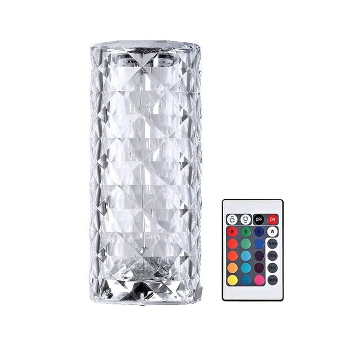 Crystal Diamond Table Lamp LED Night Light Bedside Lamps - Transparent ...
