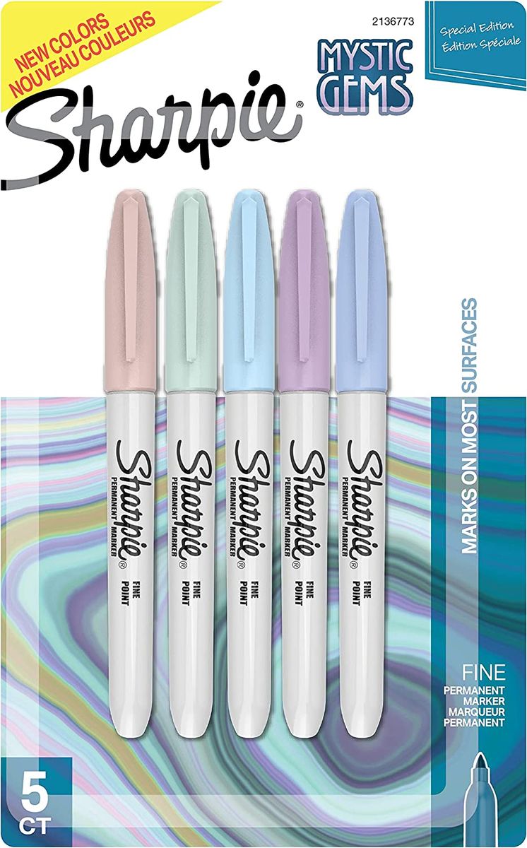 SHARPIE Permanent Marker: Fine Assorted Mystic Gems Pastel Card 5 ...
