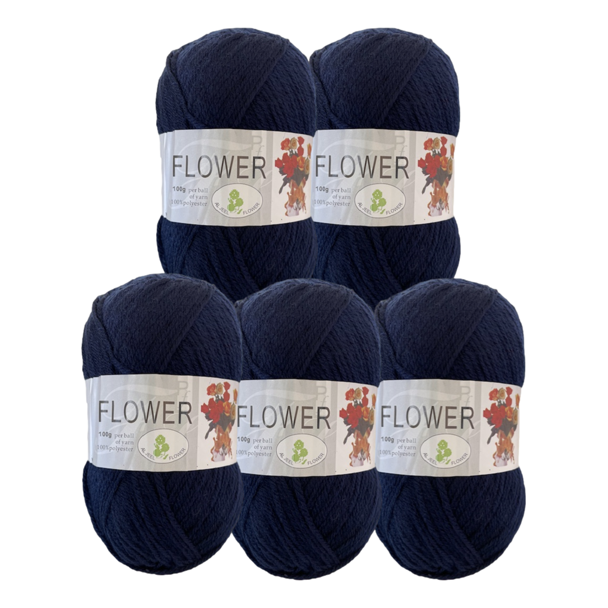 Double Knitting Polyester Yarn 100g (Pack of 5) Navy | Shop Today. Get ...