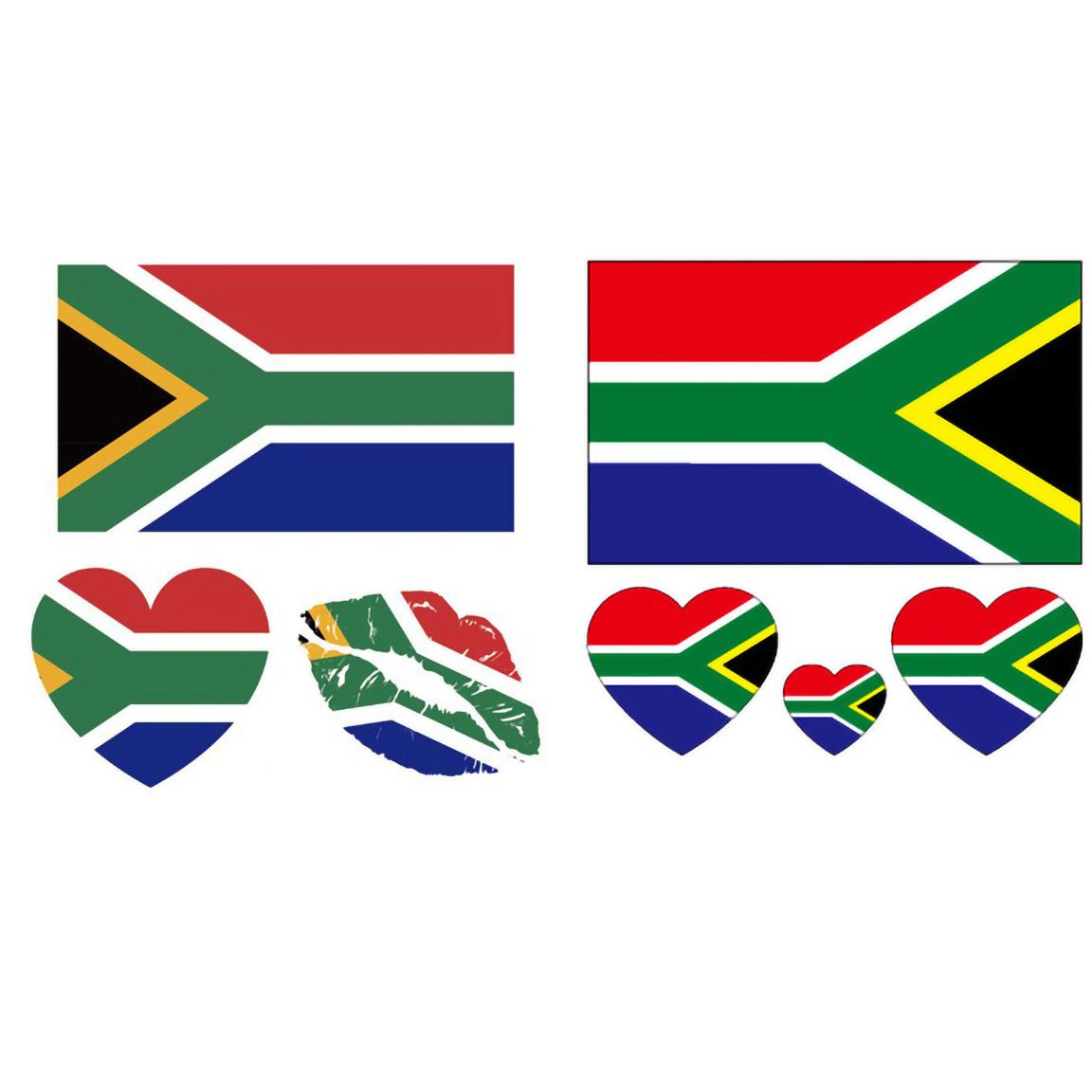 South African Flag Face Tattoo Stickers, Arm Stickers, Sports Tattoo ...