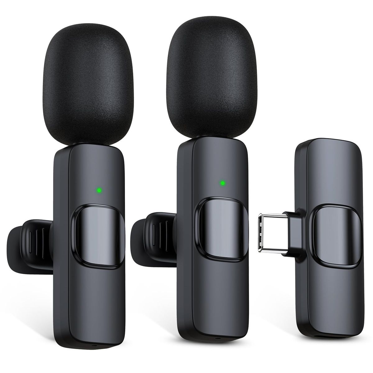 Dual Wireless Microphones with Type-C Receiver for Android Devices ...