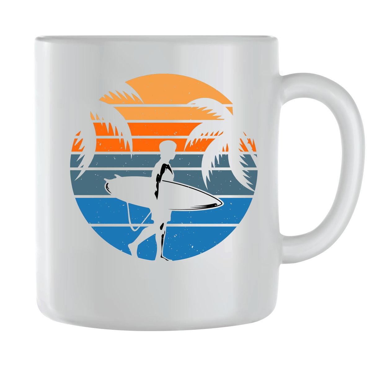 Blue Surf Coffee Mugs for Men Women Trendy Surfing Graphic Cups Present ...