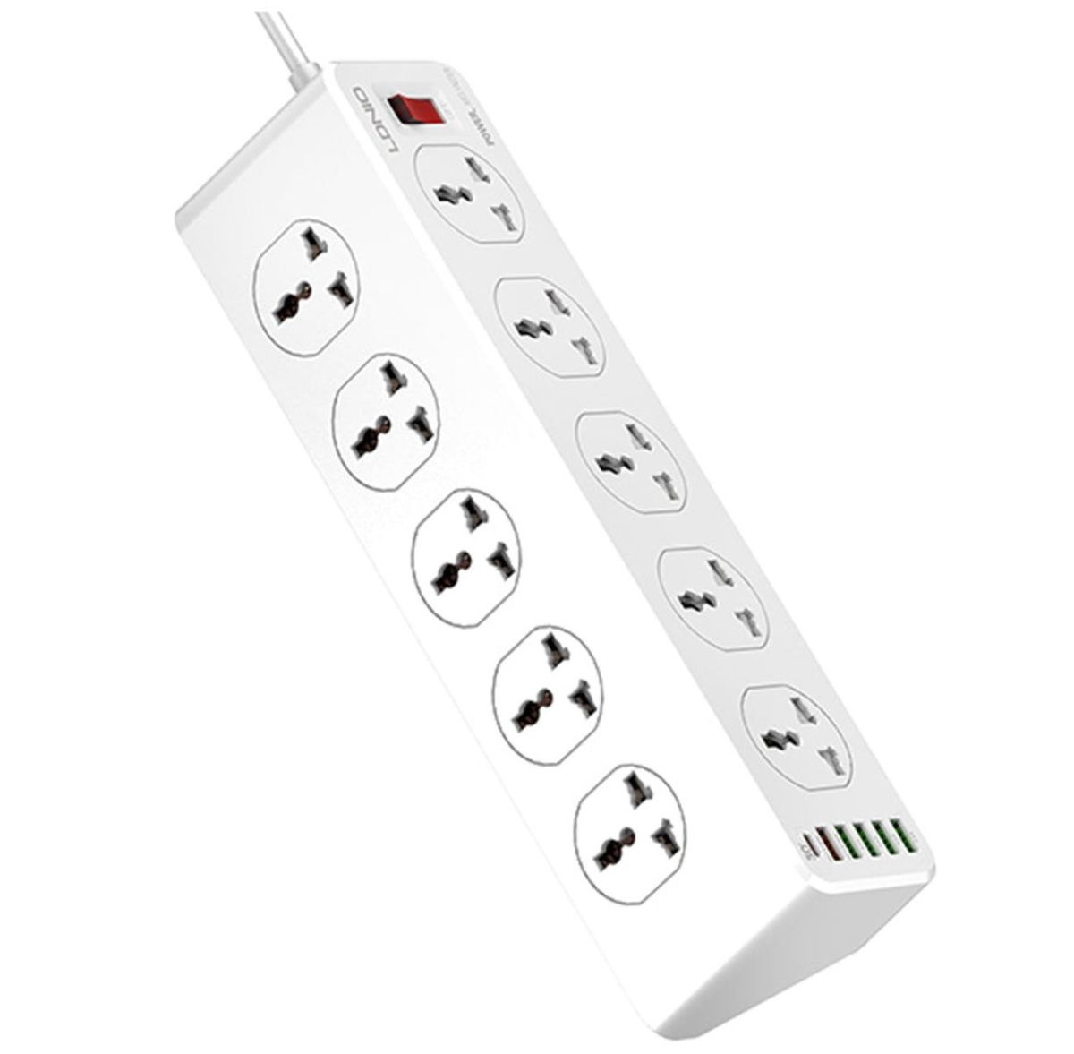 TS LDNIO SC10610 Power Strip 10 Outlets + 6 USB Ports - Surge Protected ...