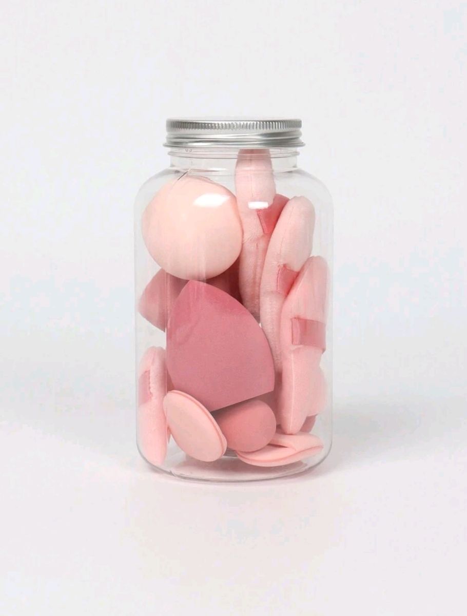 15-Piece Pink Makeup Sponge Set with Jar | Shop Today. Get it Tomorrow ...