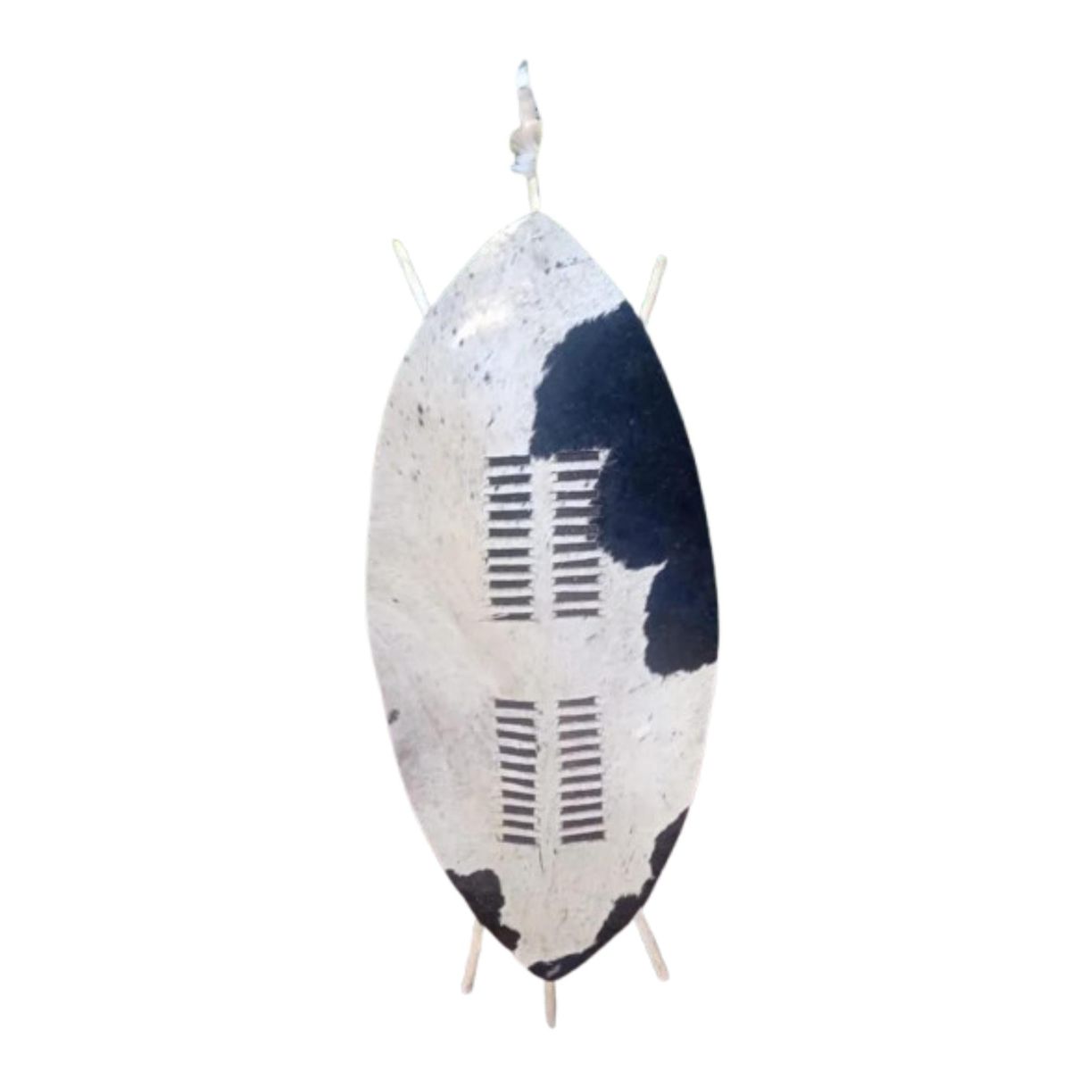 XL Traditional African Black & White Zulu Shield - 145cm Cowhide ...