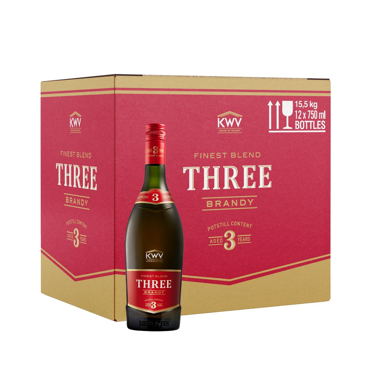 KWV - 3 Year Old Brandy - Case 12 x 750ml | Buy Online in South Africa ...