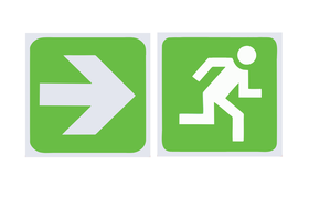 Escape Route Running Man (Right) and Directional Arrow (Right)Safety ...