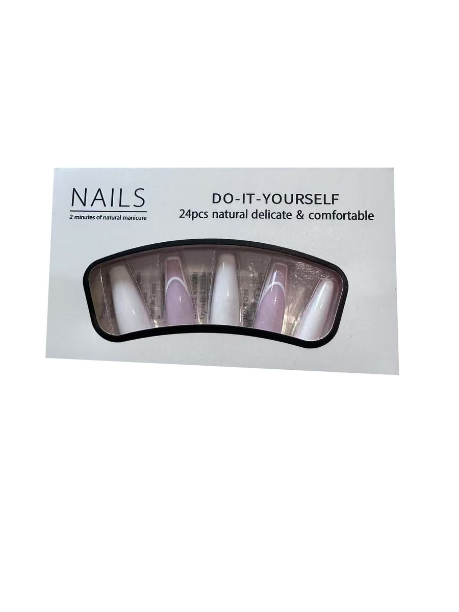 BZ1202 Handmade Press-on Nails Small Size & Color All-in-One 24-Piece ...