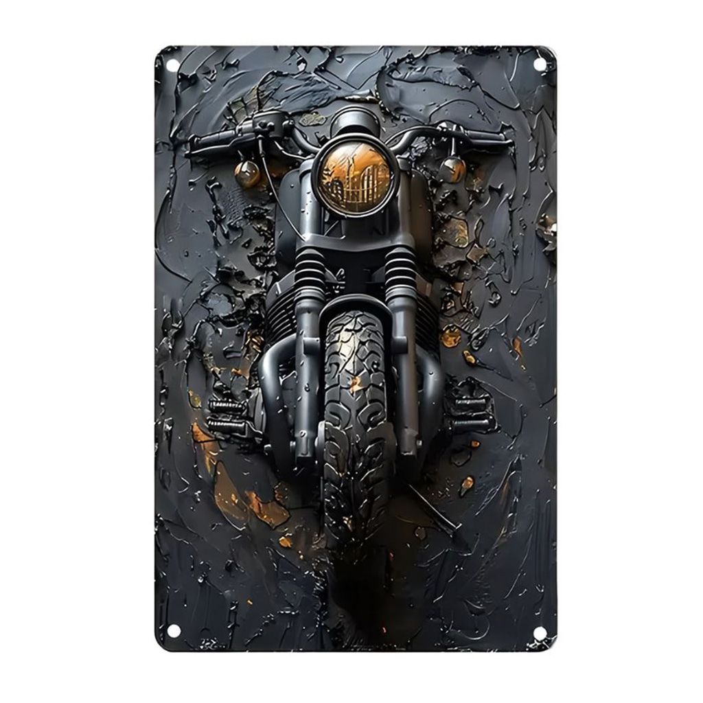 Black Rustic Motorcycle Metal Sign | Shop Today. Get it Tomorrow ...