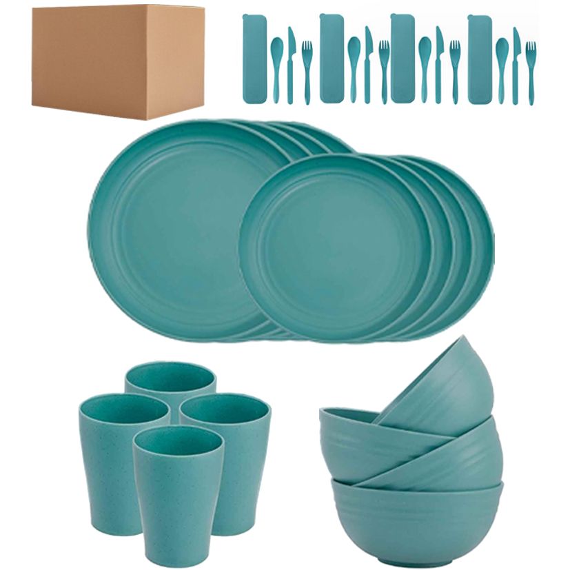 Family Indoor and Outdoor Dinnerware - Gift Box Set for 4 - 32 Pieces ...