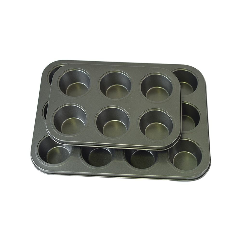 Non-Stick Carbon Steel Muffin/Cupcake Baking Tray Set of 2 | Shop Today ...