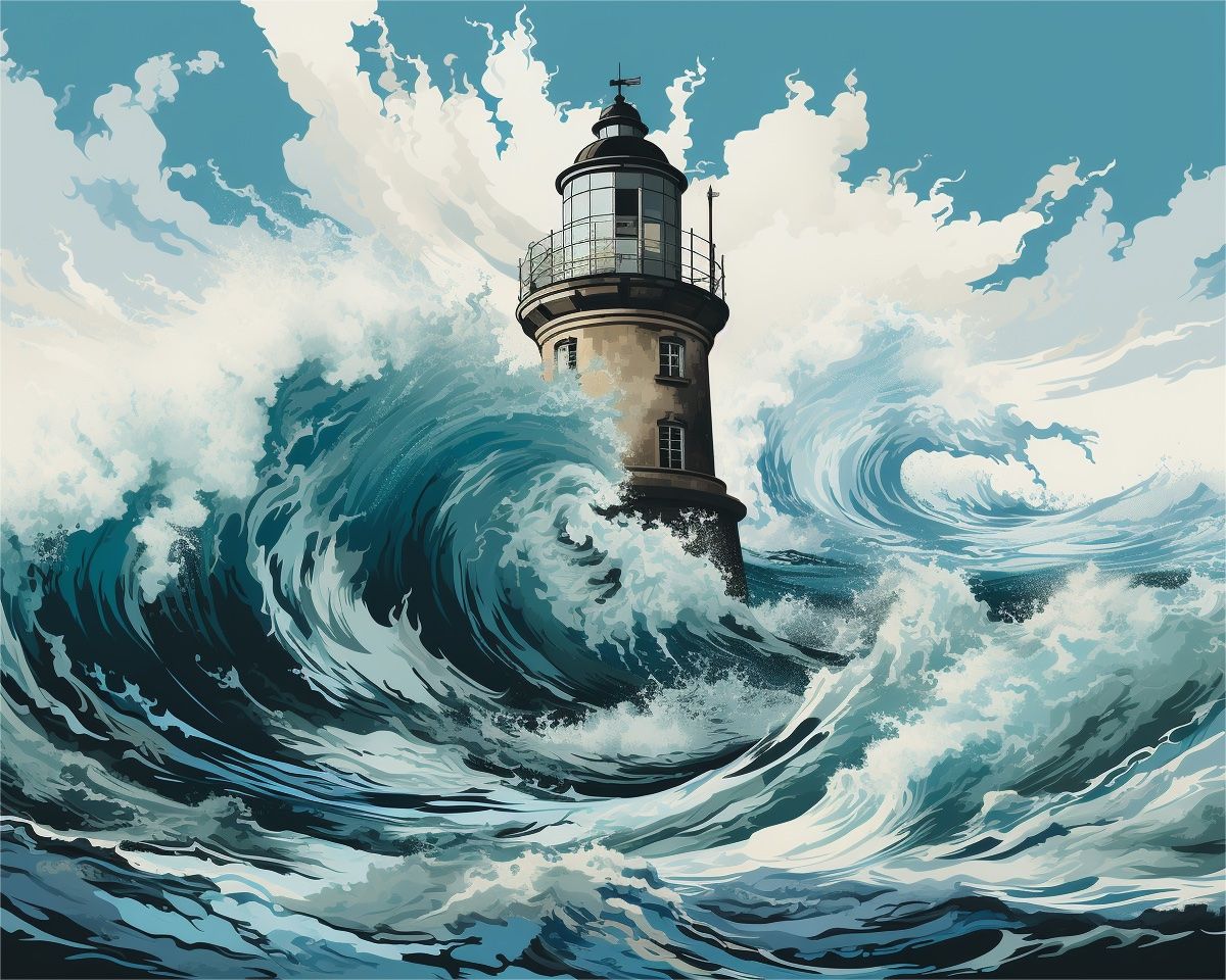 DIY Paint by Numbers Oil Painting Kit - Lighthouse Crash | Shop Today ...