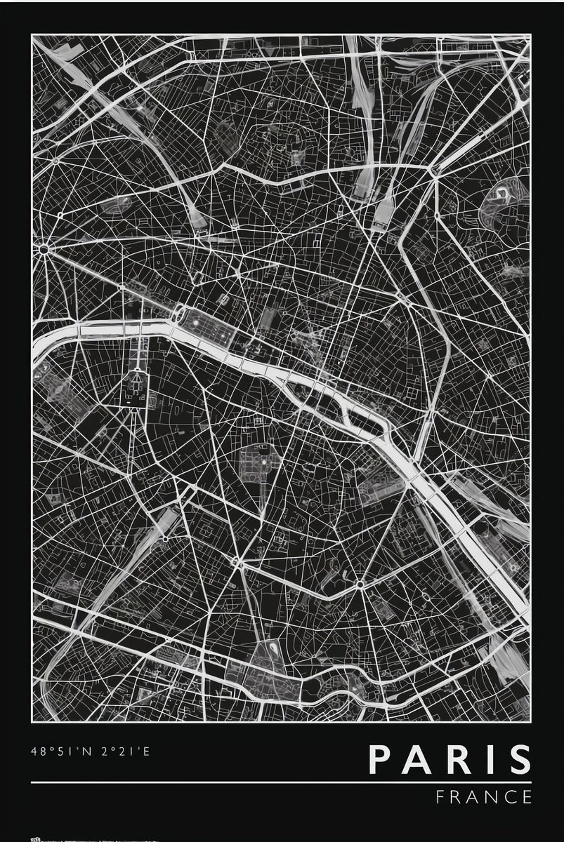 City Map - Paris Poster | Shop Today. Get it Tomorrow! | takealot.com