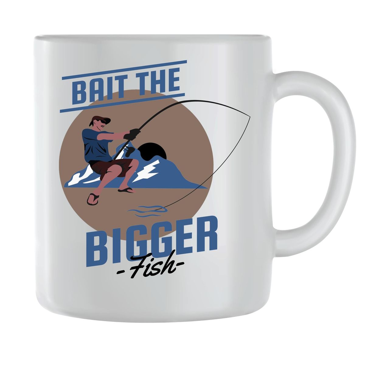 Bigger Fish Coffee Mugs for Men Women Fishing Lovers Graphic Cups Gift ...