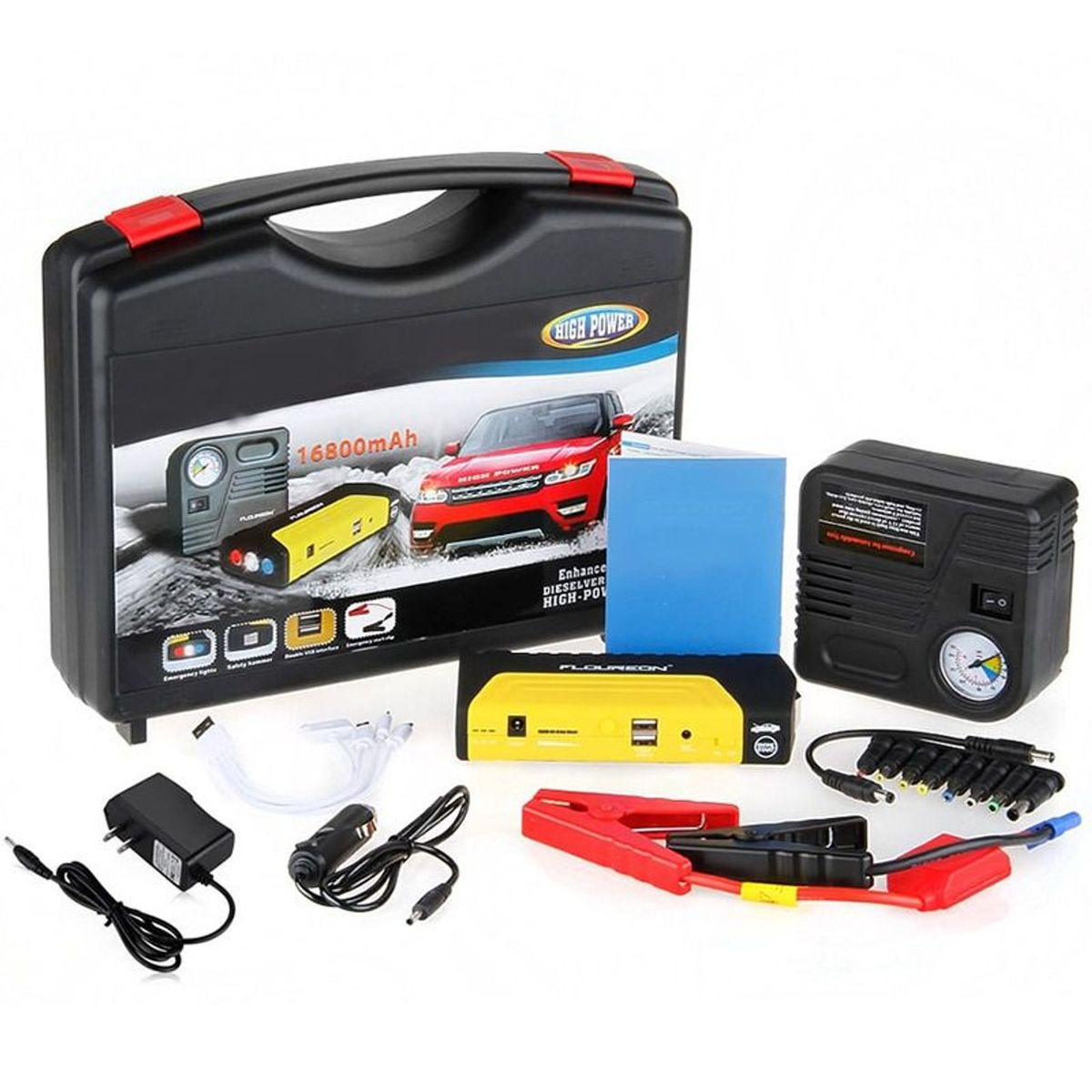 16800mAh Portable Emergency Car Jump Starter with Tire Inflator | Shop ...