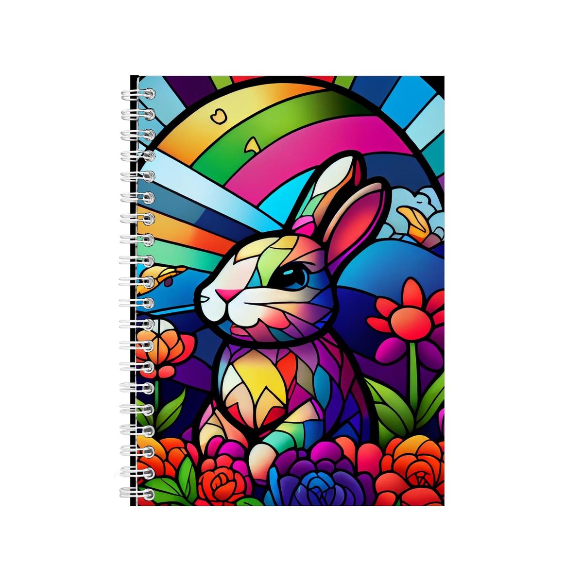 Cartoon Rabbit Stained Glass Notebook Animal Gift Idea Notepad Pad 89 ...