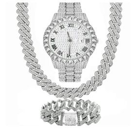 Luxurious Stylish Iced Out Mens Watch And Iced Out Chain/Bracelet Set ...