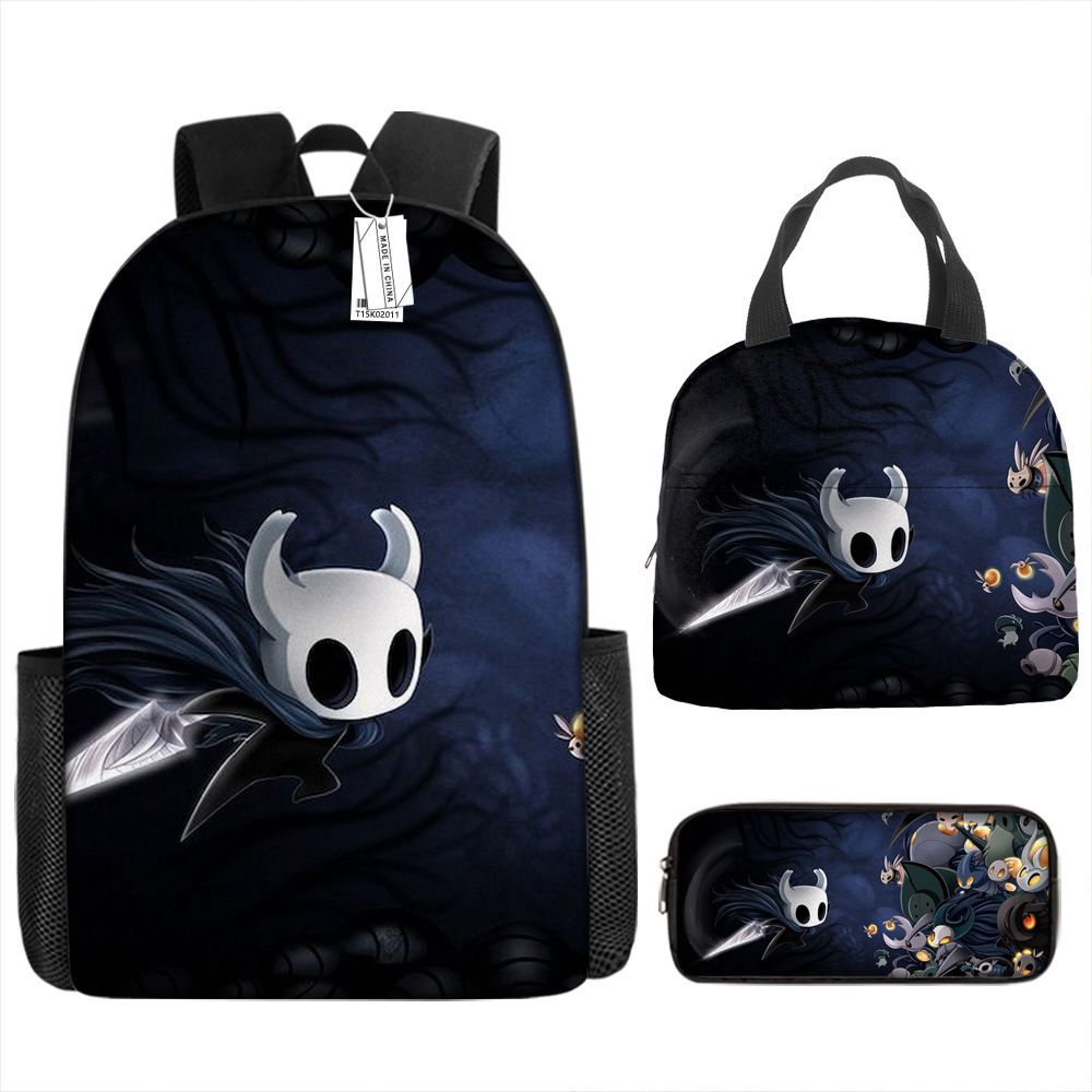 3-Piece Kids School Bag, Lunch Box & Pencil Case Set Hollow Knight ...