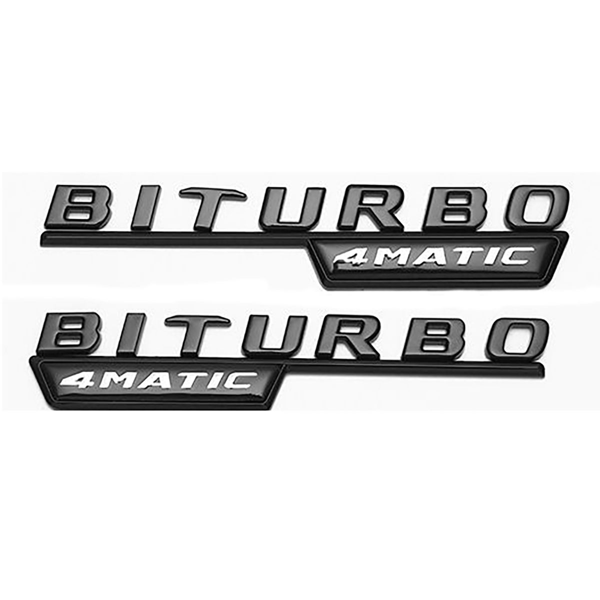 MBZ-BITURBO-4MATIC-GBK-2, ABS BITURBO-4MATIC Letters Fender Emblem ...