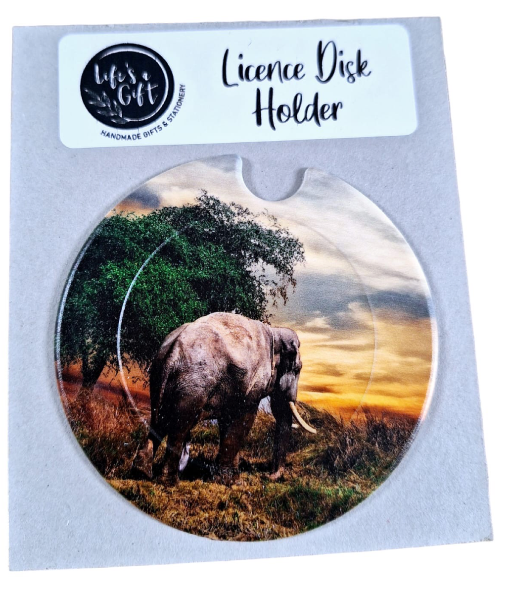 Licence Disk Holder - Grazing Elephant & Green Tree | Shop Today. Get ...