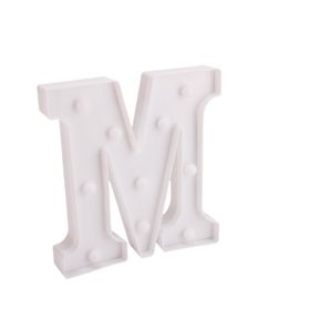 White Plastic Wall Mount 22 cm LED Letter M | Shop Today. Get it ...