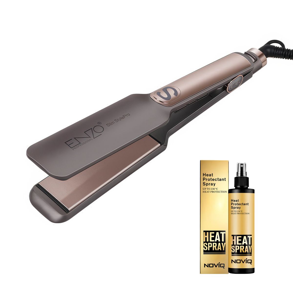 Enzo Wide Plate Hair Straightener + Heat Spray 250ml | Shop Today. Get ...