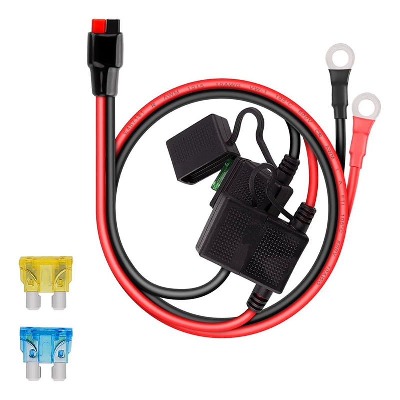 Dual Positive ATC 10AWG Wire with Ring Terminals and 45A Connectors ...