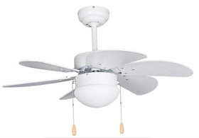 White 6 Blade Turbo Ceiling Fan with Light - 800mm | Shop Today. Get it ...