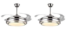 Hello Today Retractable Ceiling Fan With Remote - Dimmable 2 Pack ...