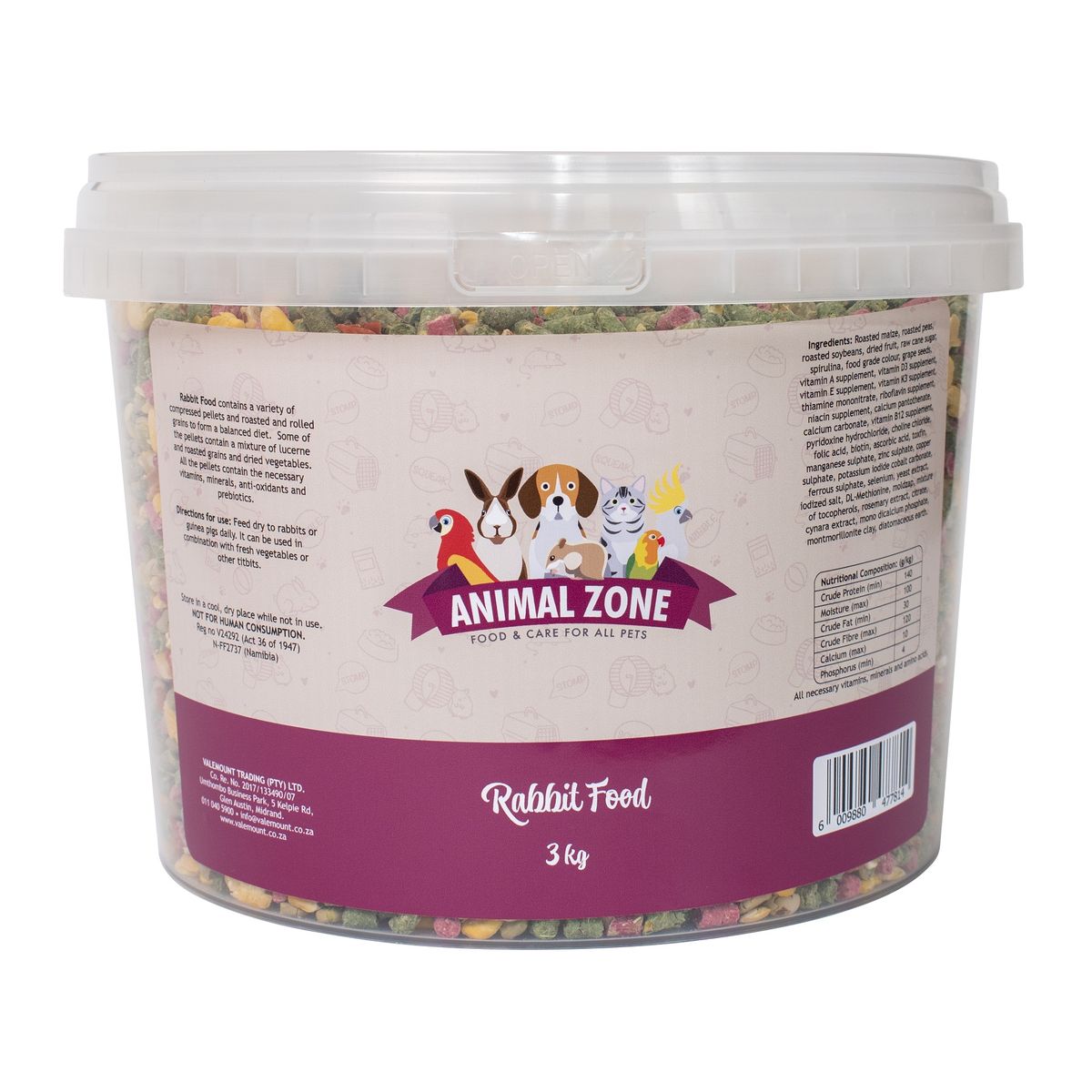 Animal Zone Rabbit Food Value Tub - 3kg | Shop Today. Get it Tomorrow ...