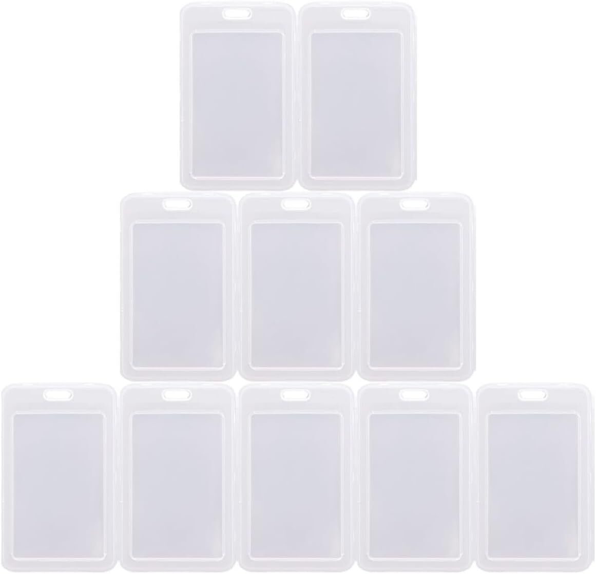 20Pieces Plastic Id Card Holders with Flip Cover, Student Badge Sleeves ...