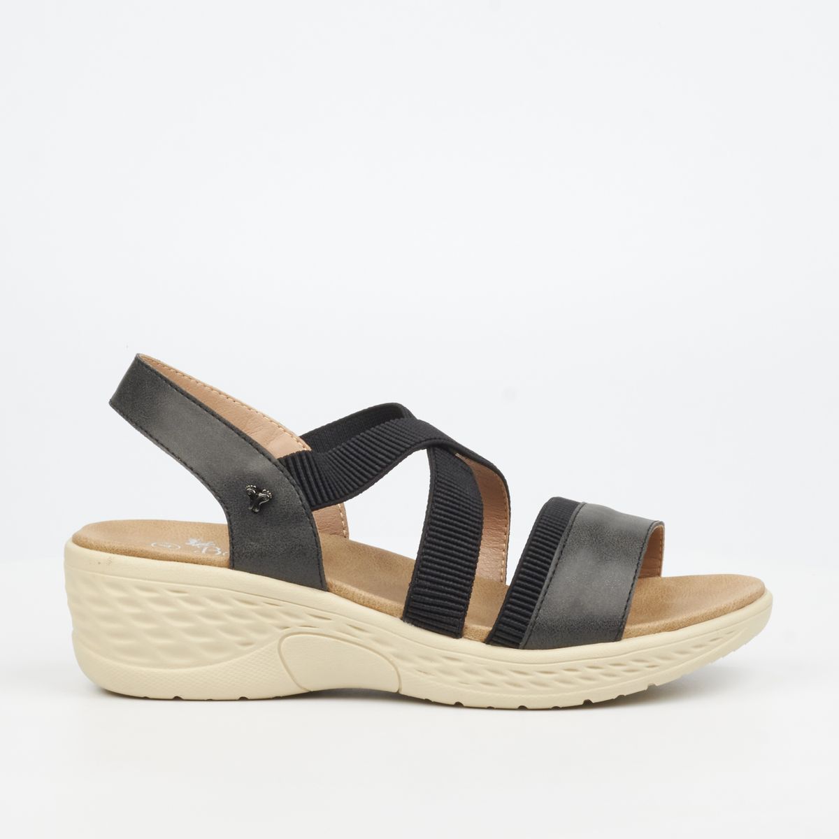 Butterfly Feet Crest 1 Black Women Faux Nubuck Low Wedge | Shop Today ...
