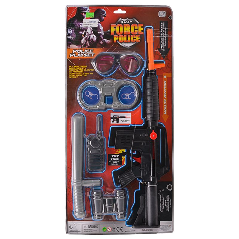 Police Rifle Gun - Childrens Toy - Play Set - Outdoor - Black - 6 Piece ...