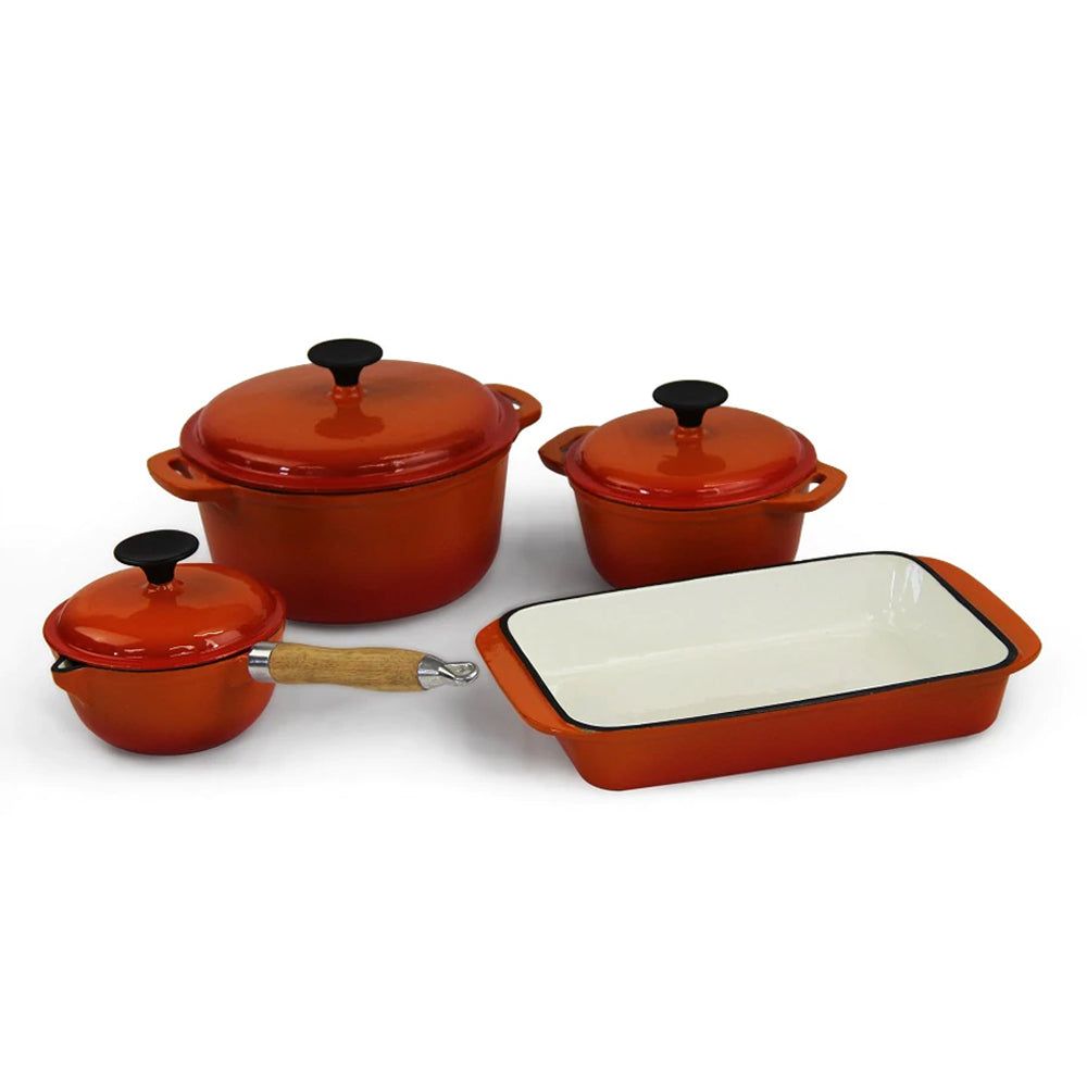 Red Cast Iron Cookware Set - 7 Piece | Shop Today. Get it Tomorrow ...