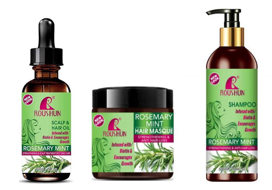 Roushoun Rosemary Shampoo, Masque & Oil Hair Treatment Set | Shop Today ...