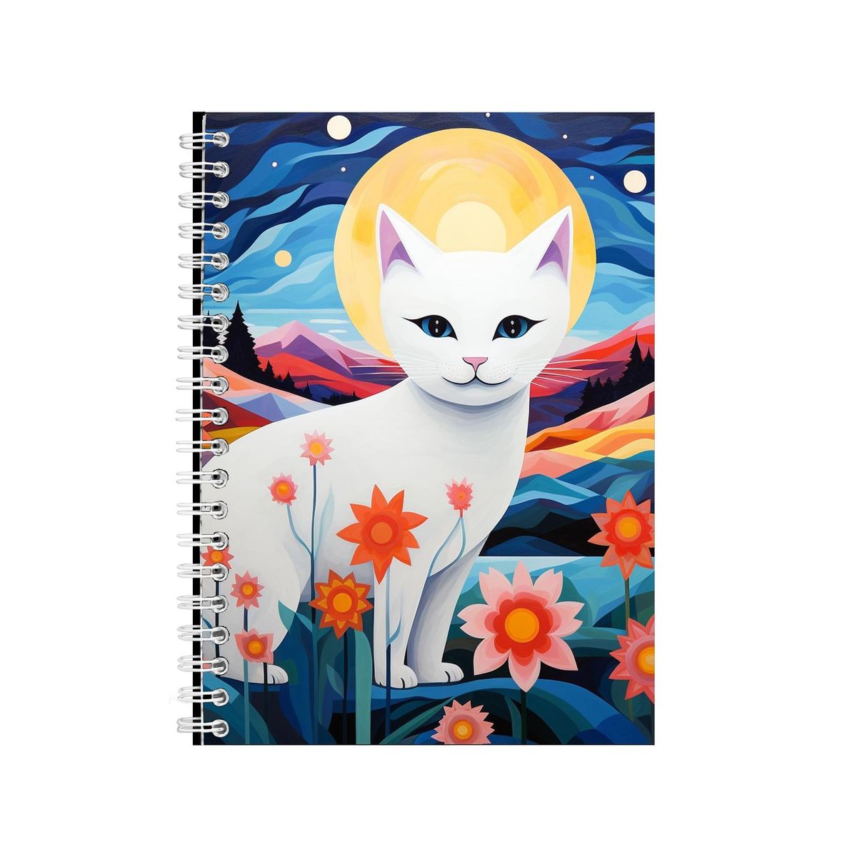 WHITE CAT VIBRANT LANDSCAPE A5 Notepad Gift Idea | Shop Today. Get it ...