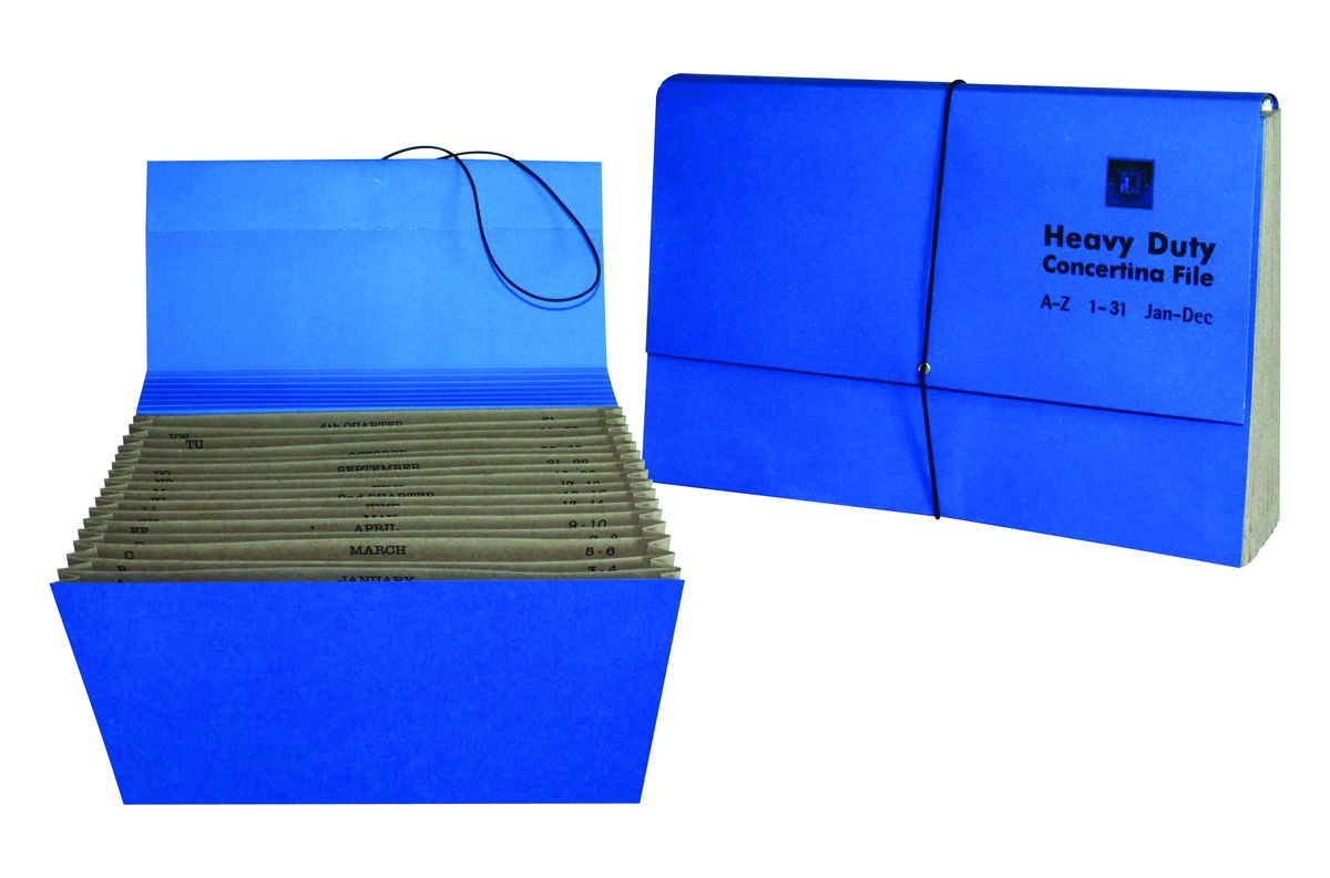 Files 2 Pack Heavy Duty Executive Concertina File 16 Compartment- Blue ...