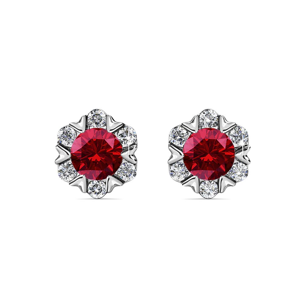 Destiny Petal Garnet/January Birthstone Earring with Swarovski Crystals ...
